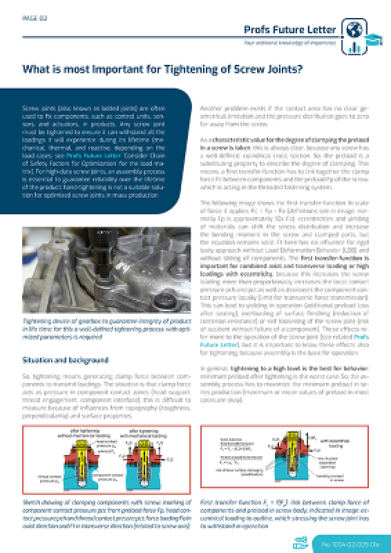 E-Learning Mechanical Engineering - What is Important for Tightening of Screw Joints?